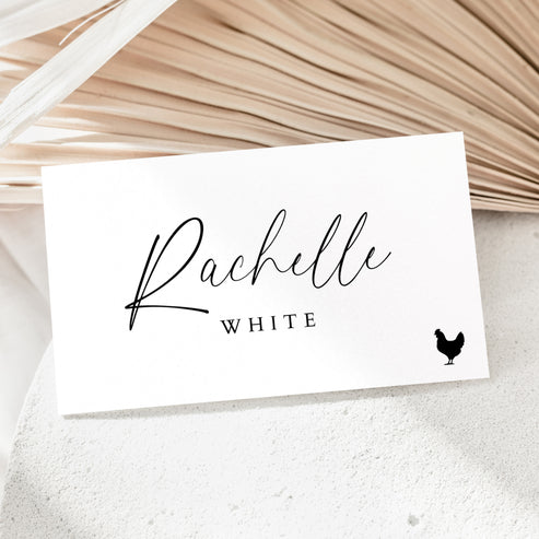 Name Place Card Template with Meal Choice Icons – Amber & Rose Creative ...