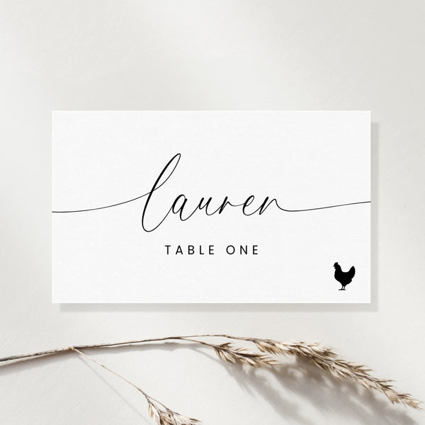 Name Place Card Template with Meal Selection Icons – Amber & Rose ...