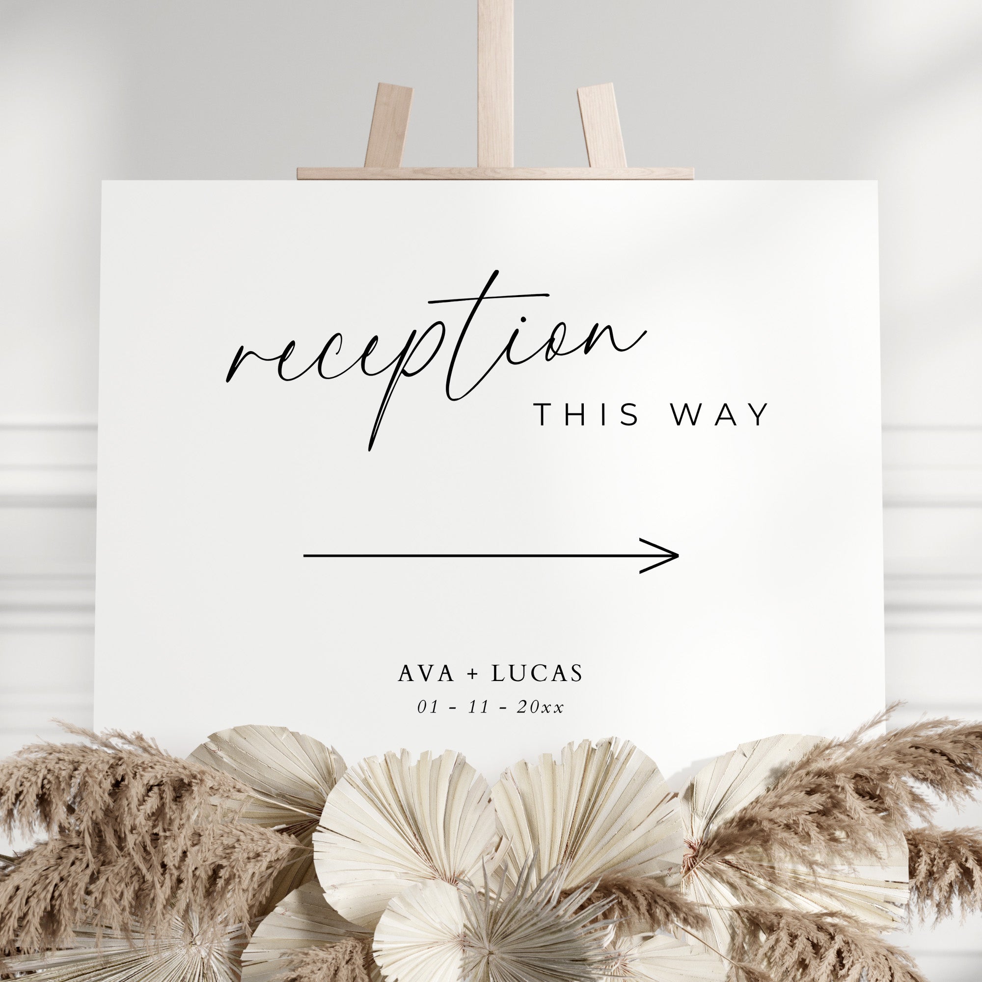 Wedding Reception This Way Sign Template – Amber & Rose Creative Studios